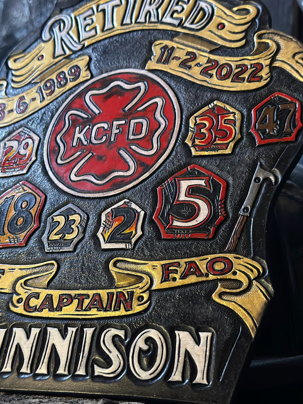 XL Retirement Shield – Fitzwater Leather